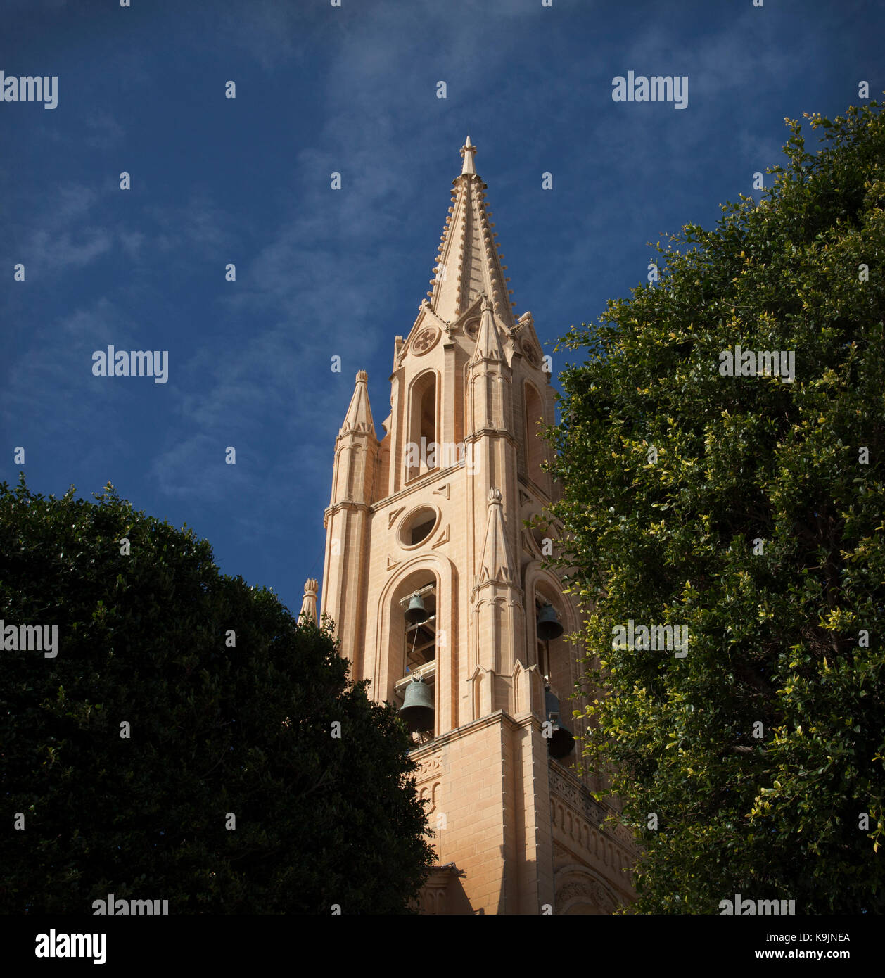 Tower of Ghajnsielem Parish Church, Gozo, Malta Stock Photo - Alamy