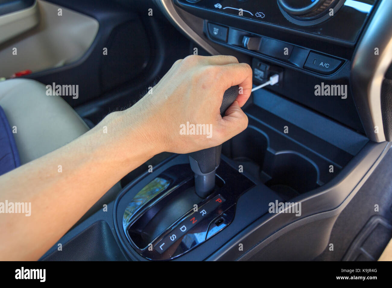 shift level of gear transmission / gear auto Stock Photo - Alamy