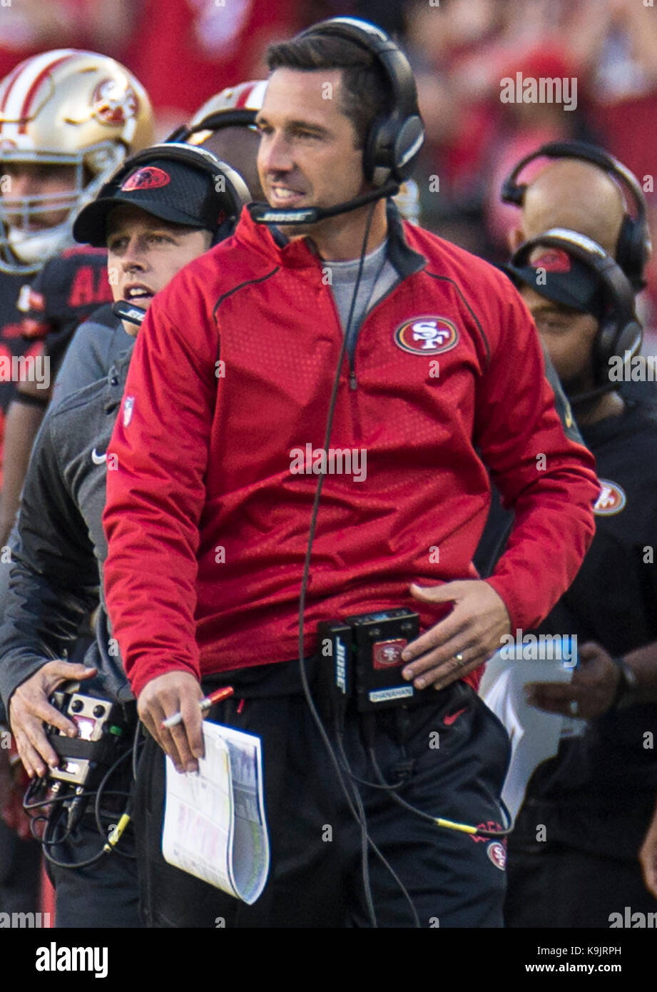 Santa Clara USAA CA. 21st Sep, 2017. Head coach Kyle Shanahan during ...