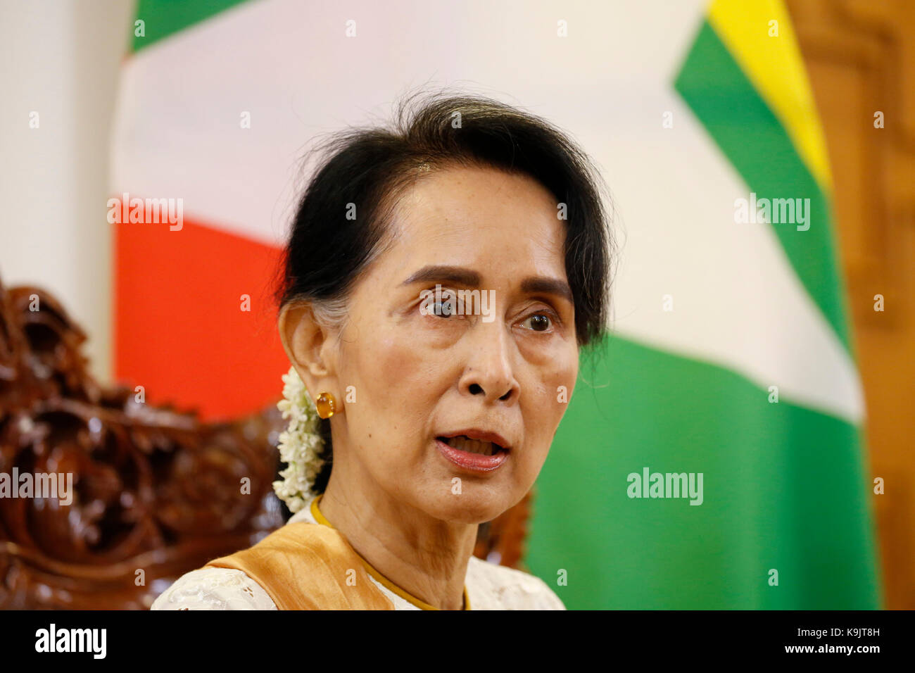 Nay Pyi Taw, Myanmar. 20th Sep, 2017. Myanmar State Counselor Aung San ...