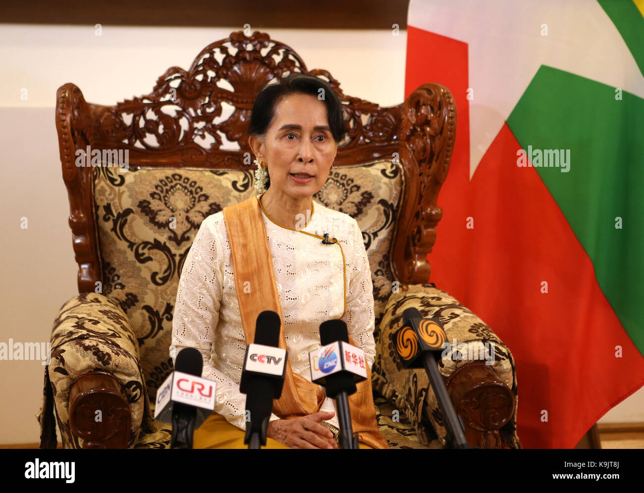 Nay Pyi Taw, Myanmar. 20th Sep, 2017. Myanmar State Counselor Aung San ...