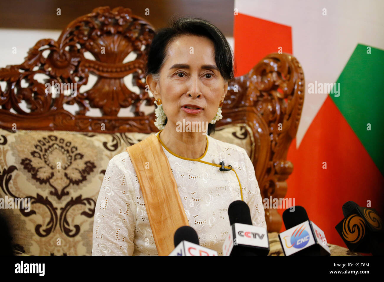 Nay Pyi Taw, Myanmar. 20th Sep, 2017. Myanmar State Counselor Aung San ...
