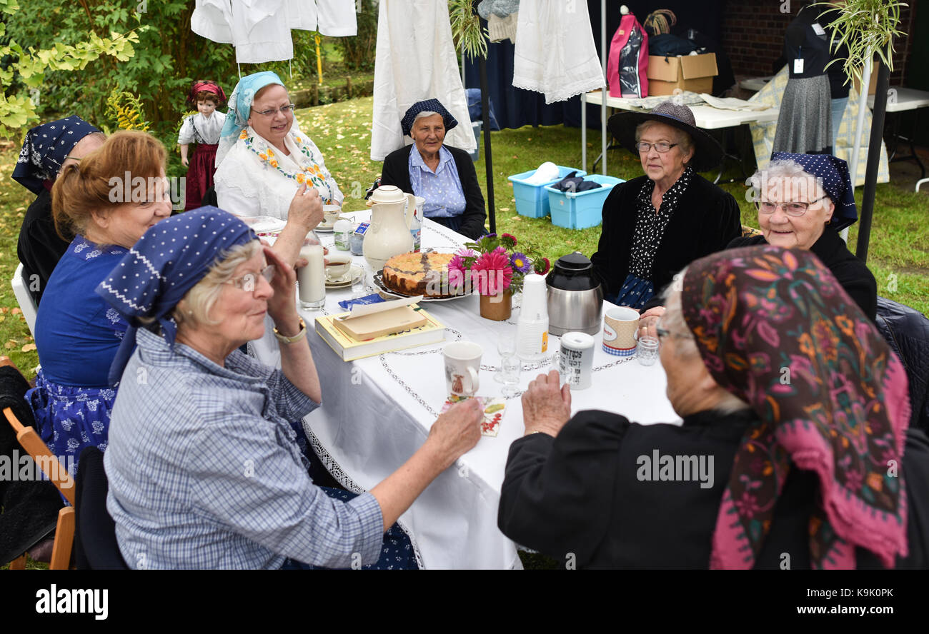 Women wearing Sorbian Wendish festive traditional dress can be seen at ...