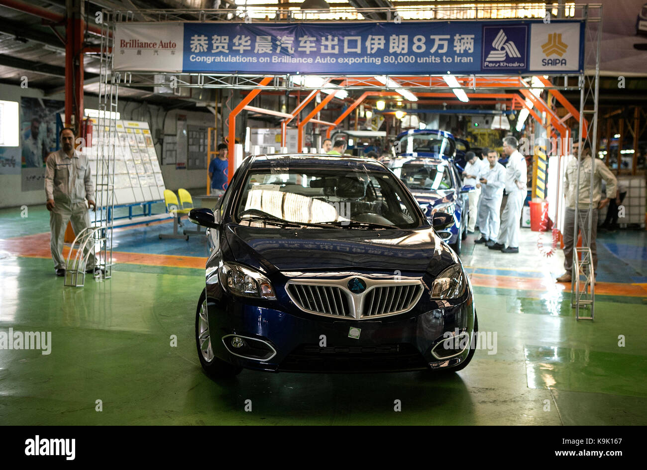 Tehran, Iran. 23rd Sep, 2017. A Brilliance car is seen at an assembly ...