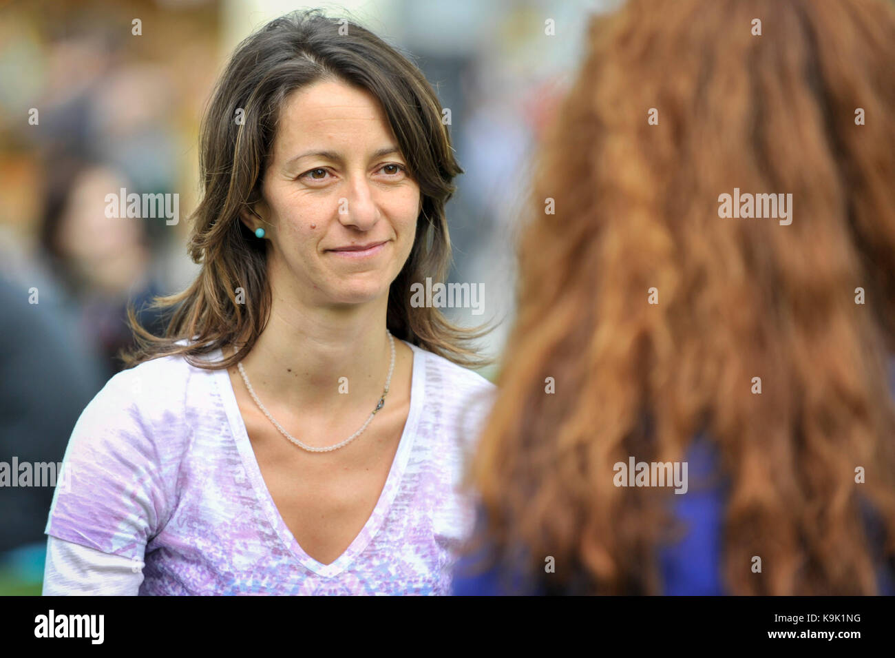 London, UK. 23rd Sep, 2017. People look at each other on Global Eye ...