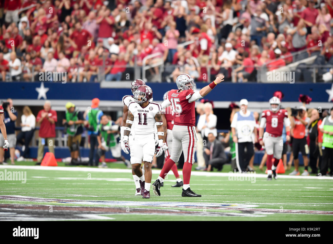 Arlington, TX, USA. 23rd Sep, 2017. Arkansas Razorbacks quarterback ...
