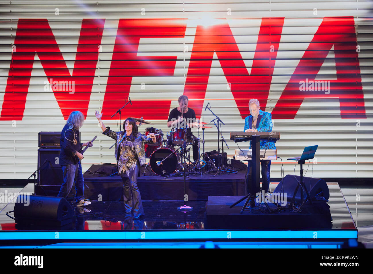 Hamburg, Germany. 21st Sep, 2017. Nena performs with her band at the ...