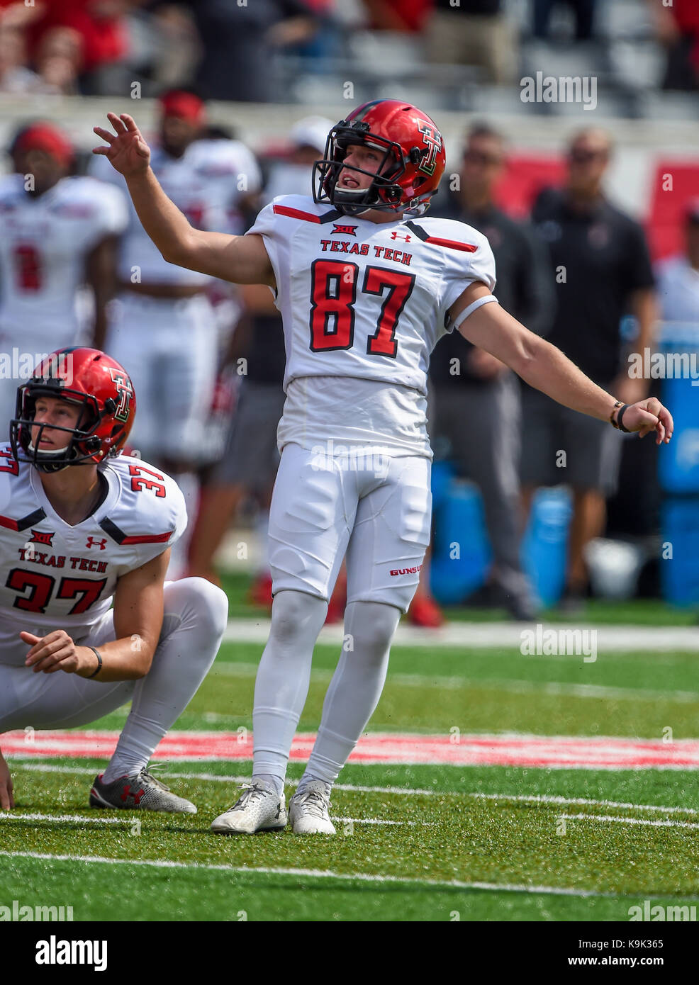 Houston, TX, USA. 23rd Sep, 2017. Texas Tech Red Raiders place kicker ...