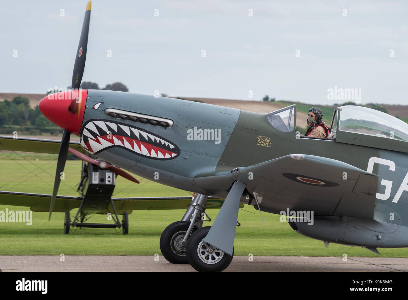 Duxford, UK. 23rd Sep, 2017. P50 Mustangs taxi out to the runway ...