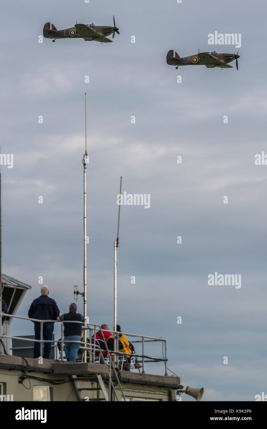 Duxford, UK. 23rd Sep, 2017. The Finale, led by a Bristol Blenheim and ...