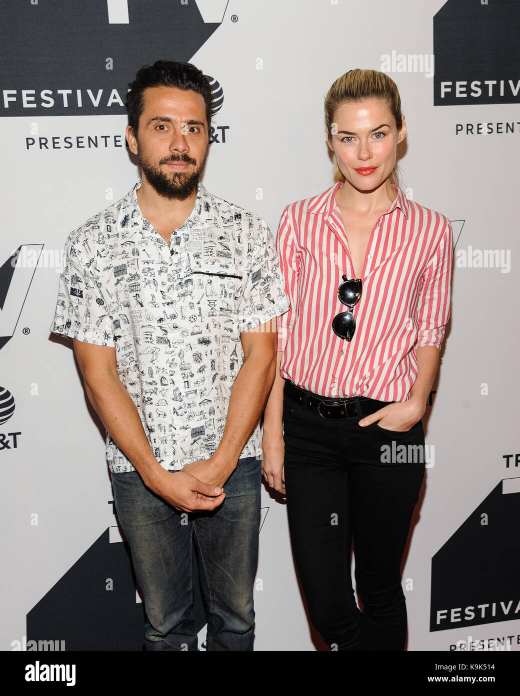 New York, USA. 23rd Sep, 2017. Mike Piscitelli, left, and Rachael ...