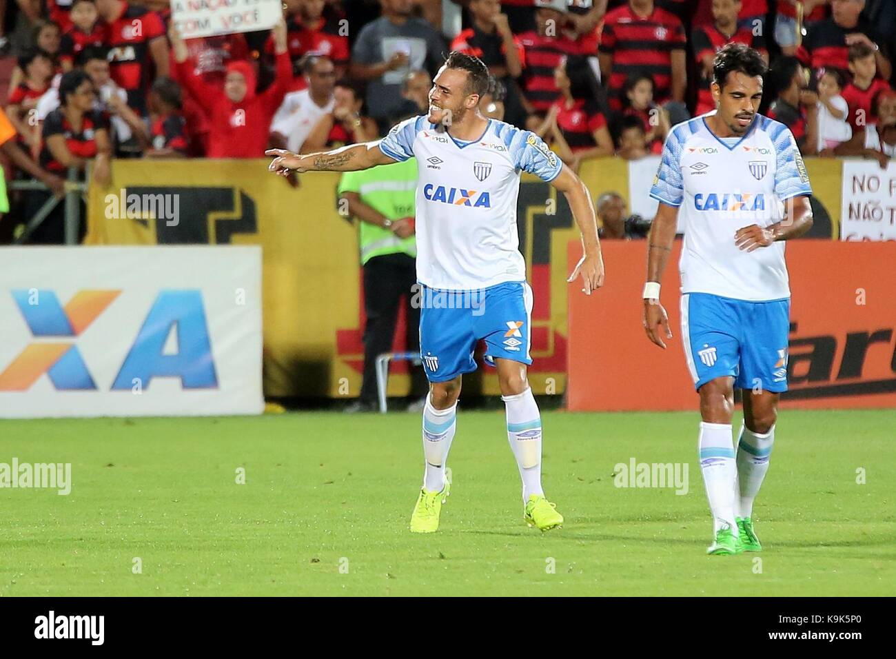 Rio De Janeiro, Brazil. 23rd Sep, 2017. Pedro Castro of Avaí celebrates ...