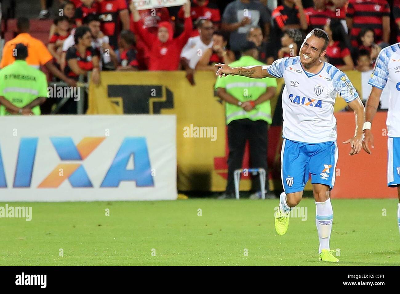 Rio De Janeiro, Brazil. 23rd Sep, 2017. Pedro Castro of Avaí celebrates ...