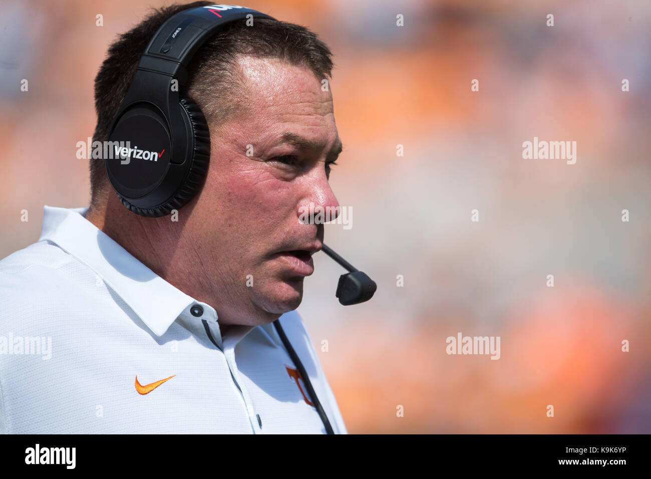 September 23, 2017: head coach Butch Jones of the Tennessee Volunteers ...