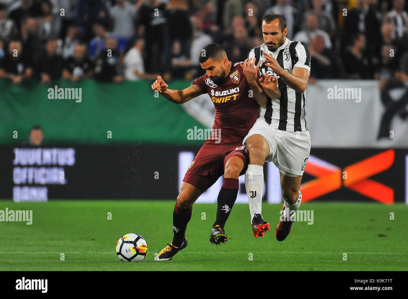 Tomas Rincon (Torino FC) and Giorgio Chiellini (Juventus FC) during the ...