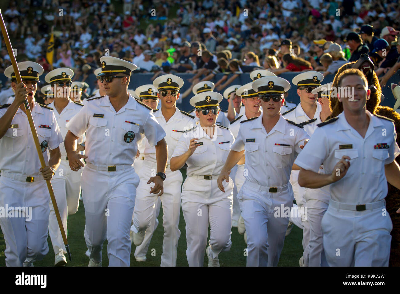 Annapolis, MD, USA. 23rd Sep, 2017. Naval Academy students celebrate ...