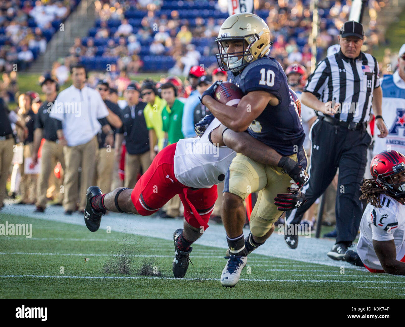 Annapolis, MD, USA. 23rd Sep, 2017. Navy Midshipmen running back ...