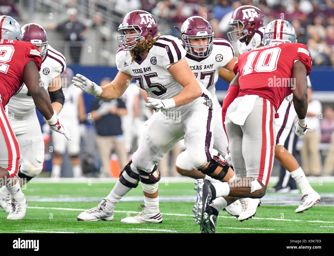 September 23, 2017: Texas A&M Aggies offensive lineman Koda Martin #75 ...