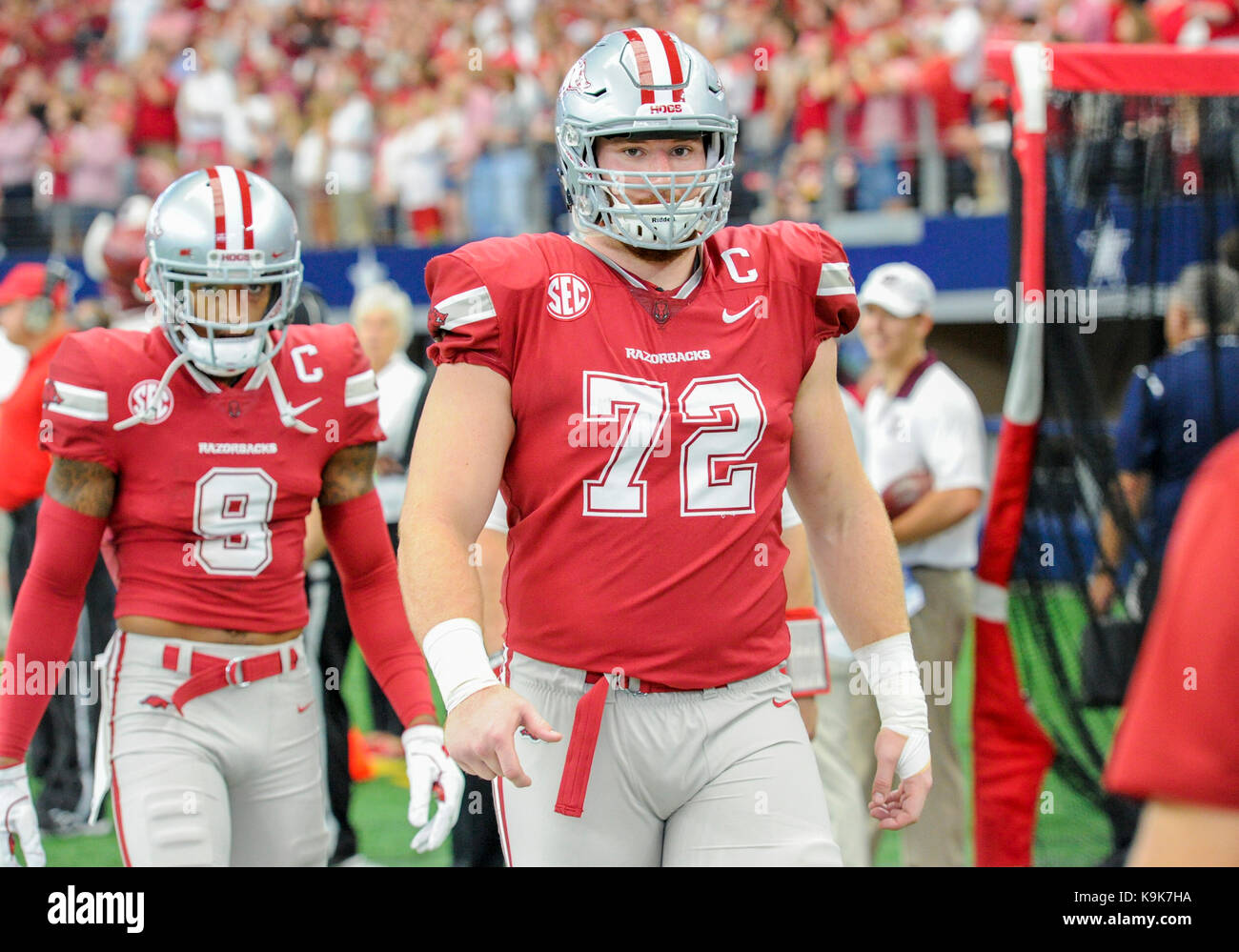September 23, 2017: Arkansas Razorbacks offensive lineman Frank Ragnow ...