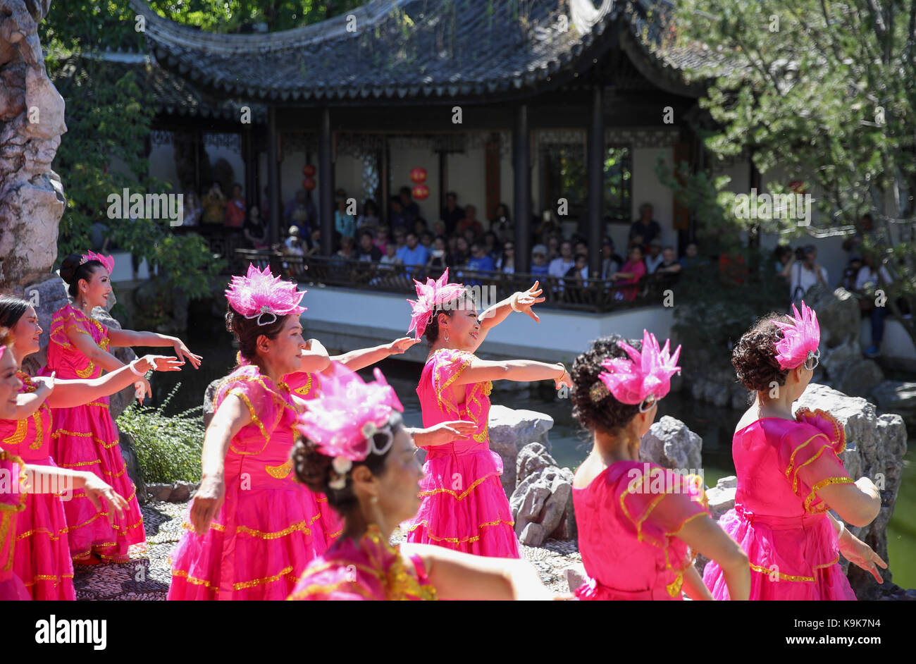 New York, USA. 23rd Sep, 2017. People perform Chinese dance at Chinese ...