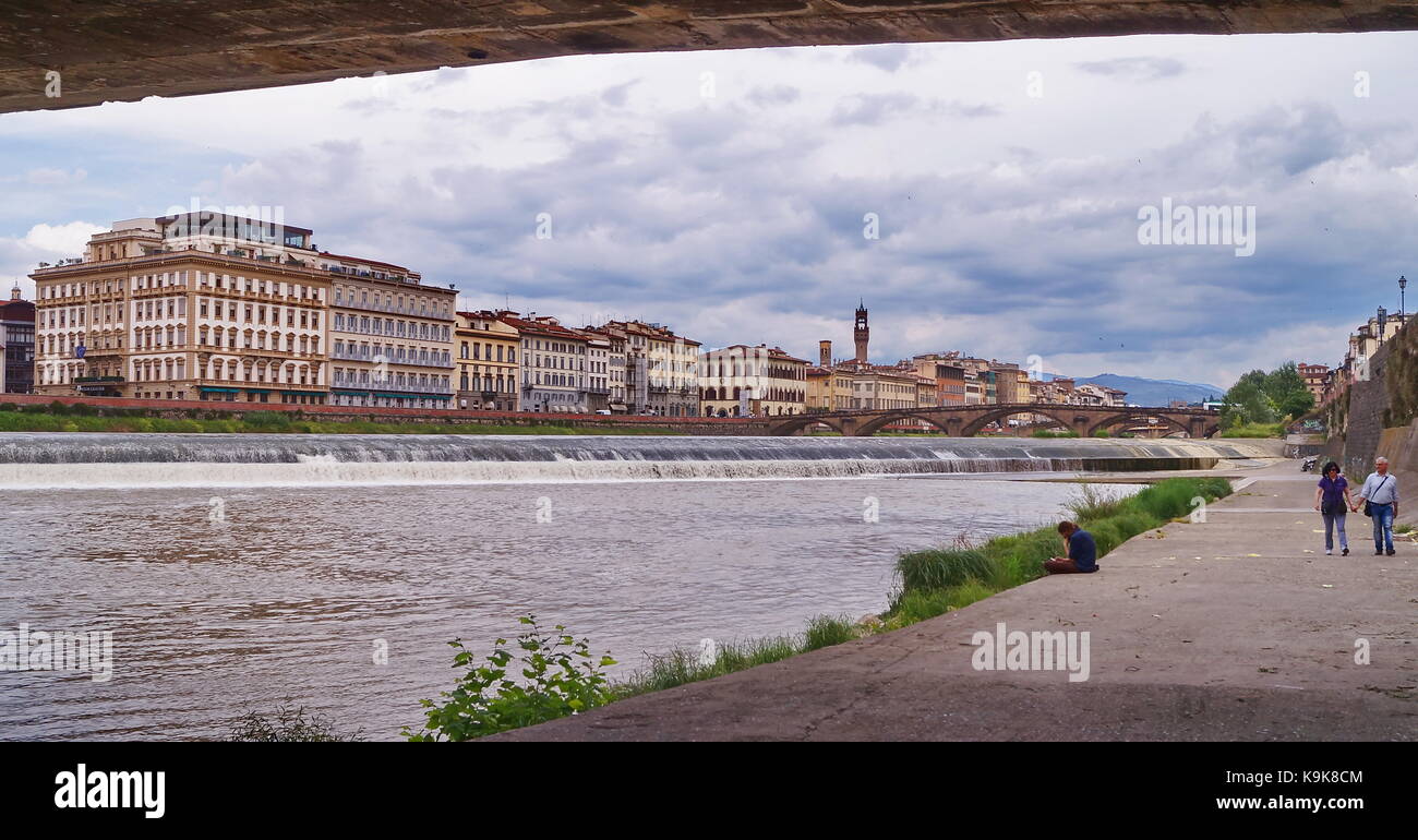 Along the river Arno Florence Italy Stock Photo - Alamy