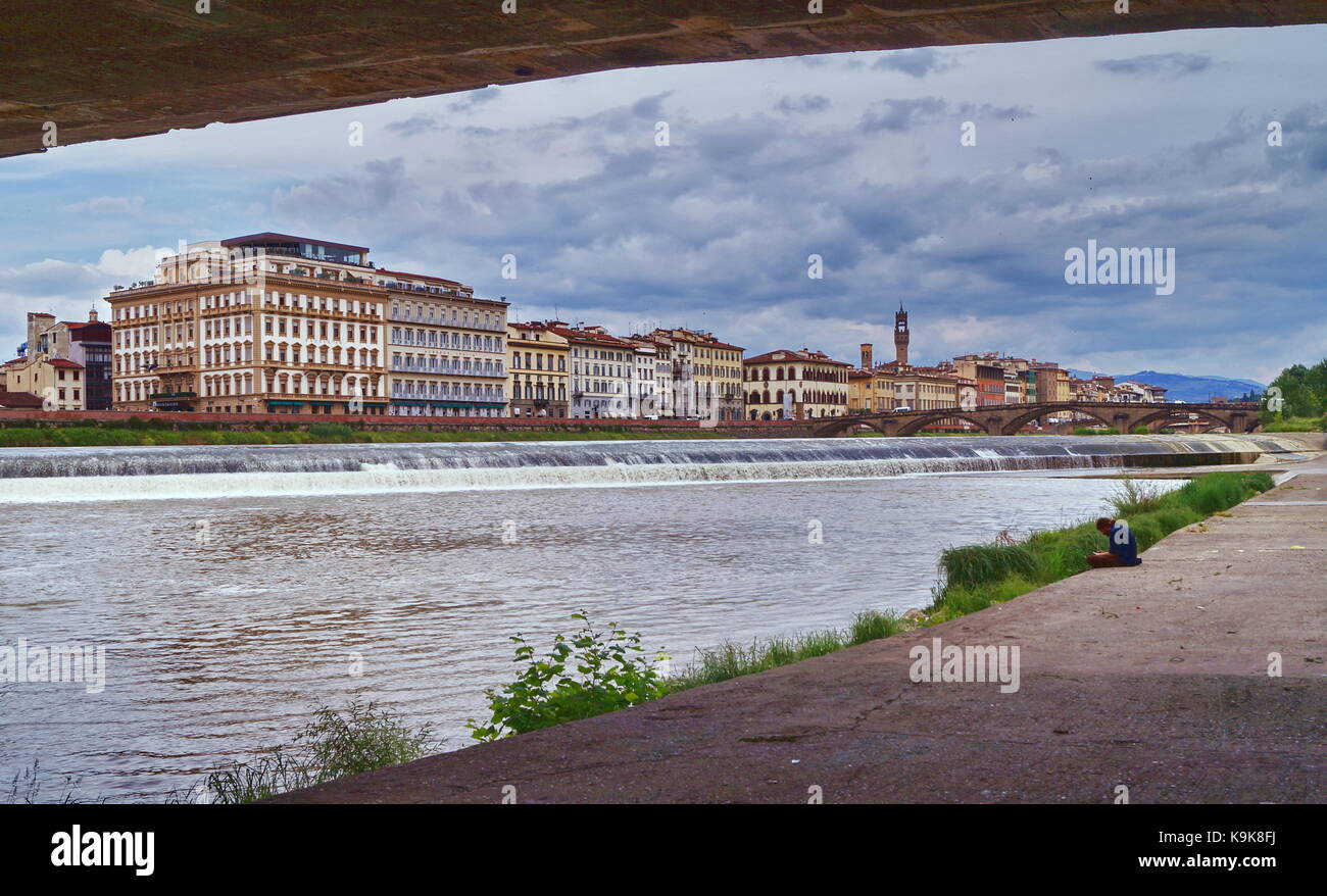 Along the river Arno Florence Italy Stock Photo - Alamy