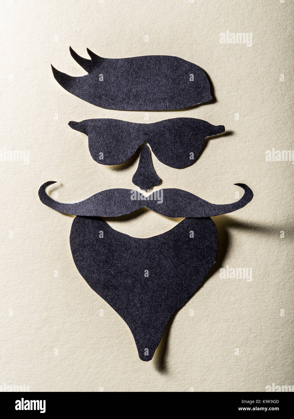 Hipster's definicial facial look cut from paper Stock Photo - Alamy