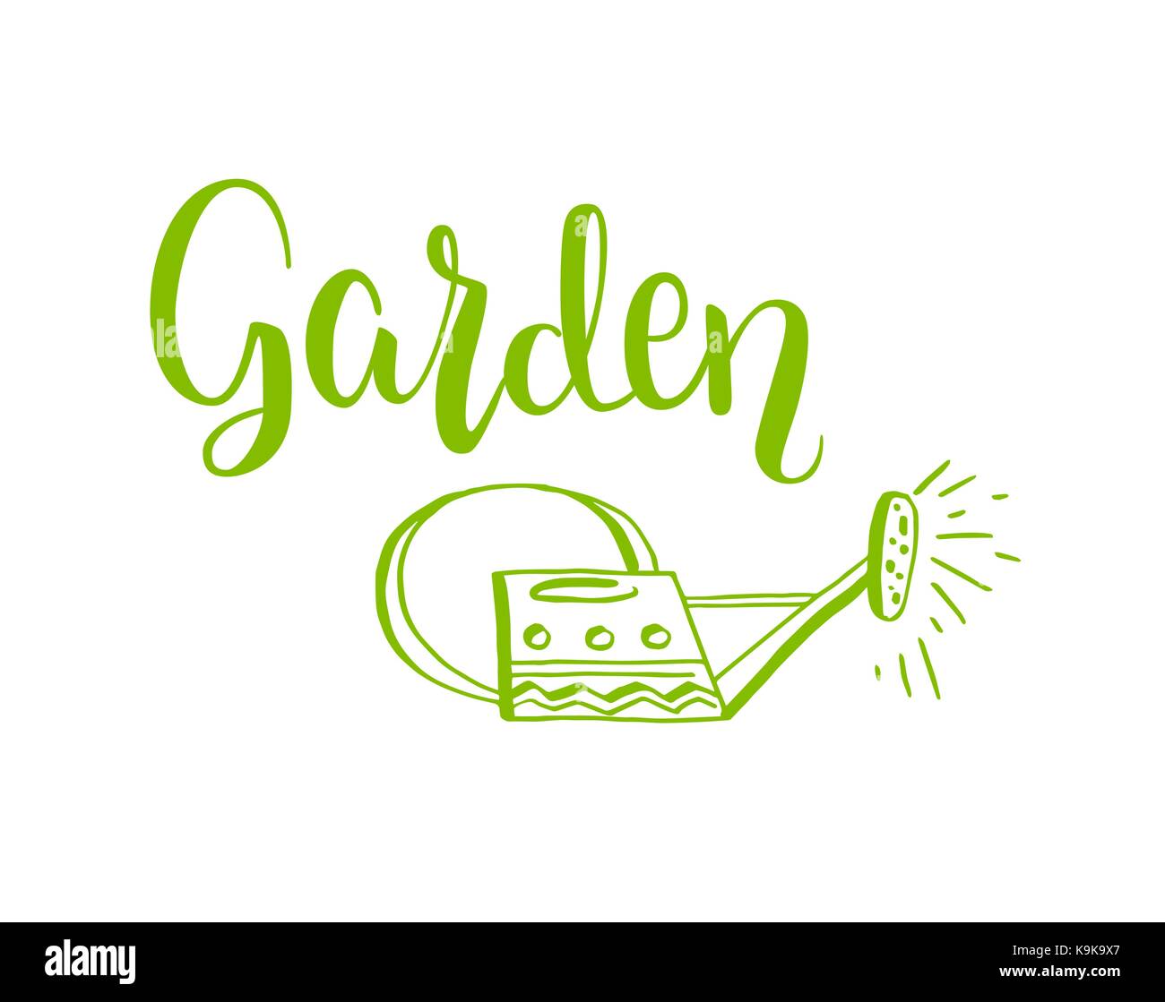 Watering can lettering Cut Out Stock Images & Pictures - Alamy