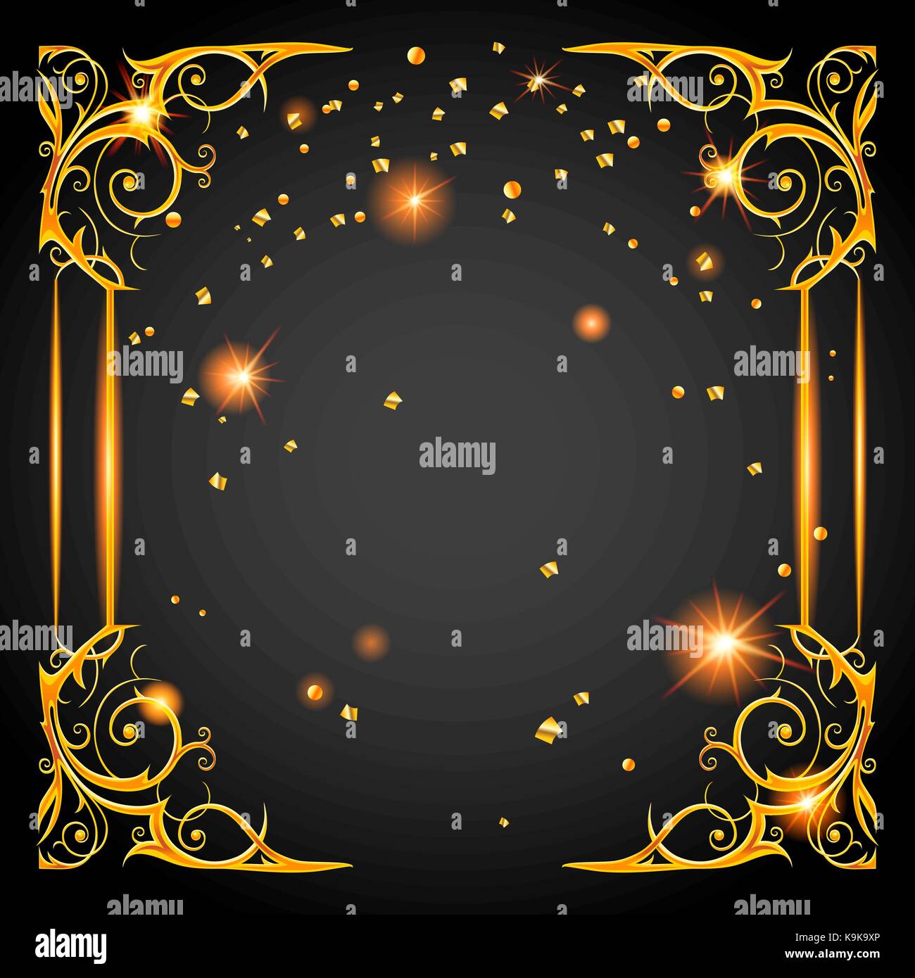 Gold holiday frame dark Stock Vector Image & Art - Alamy