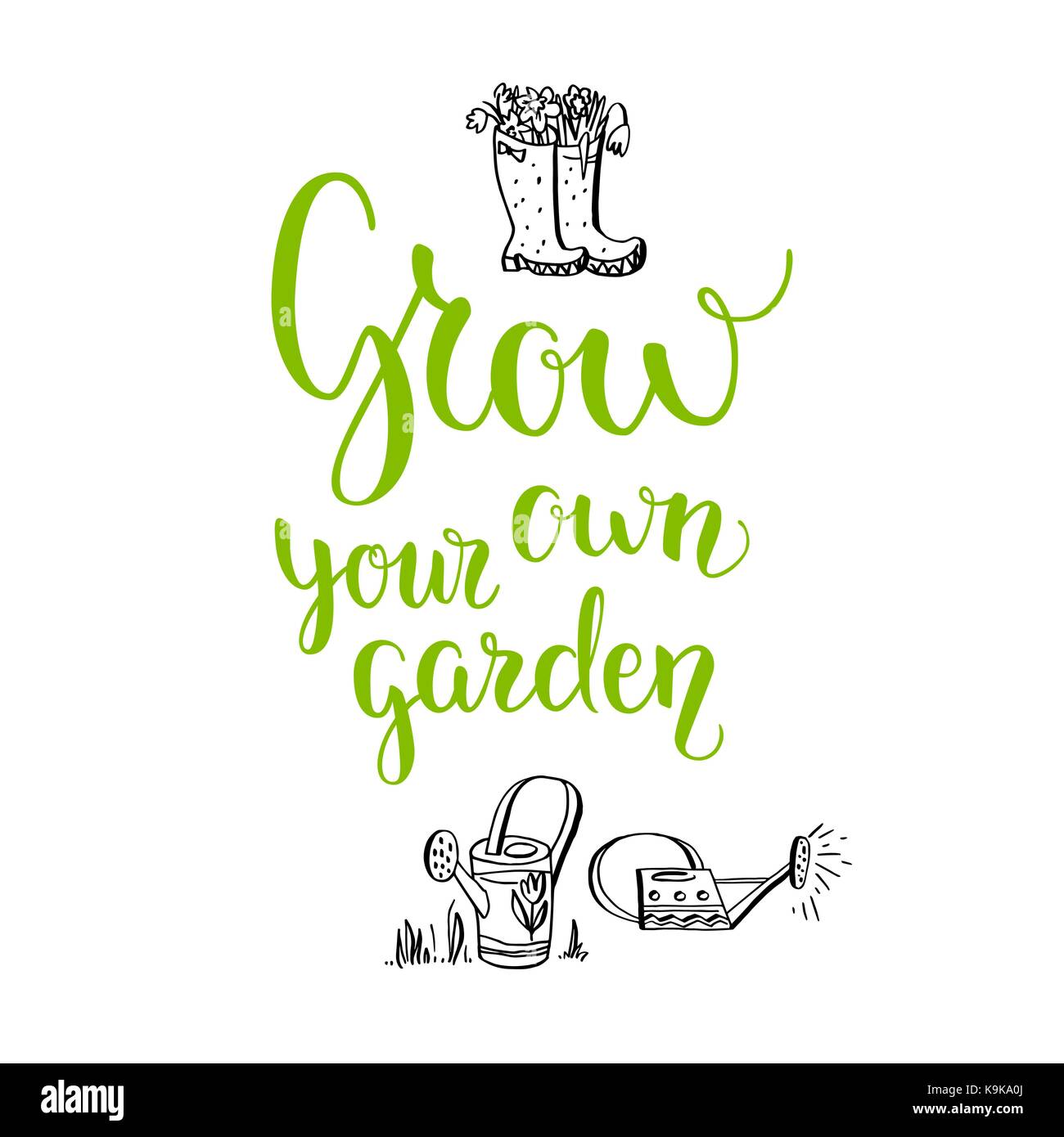 Grow your garden lettering Stock Vector Image & Art - Alamy