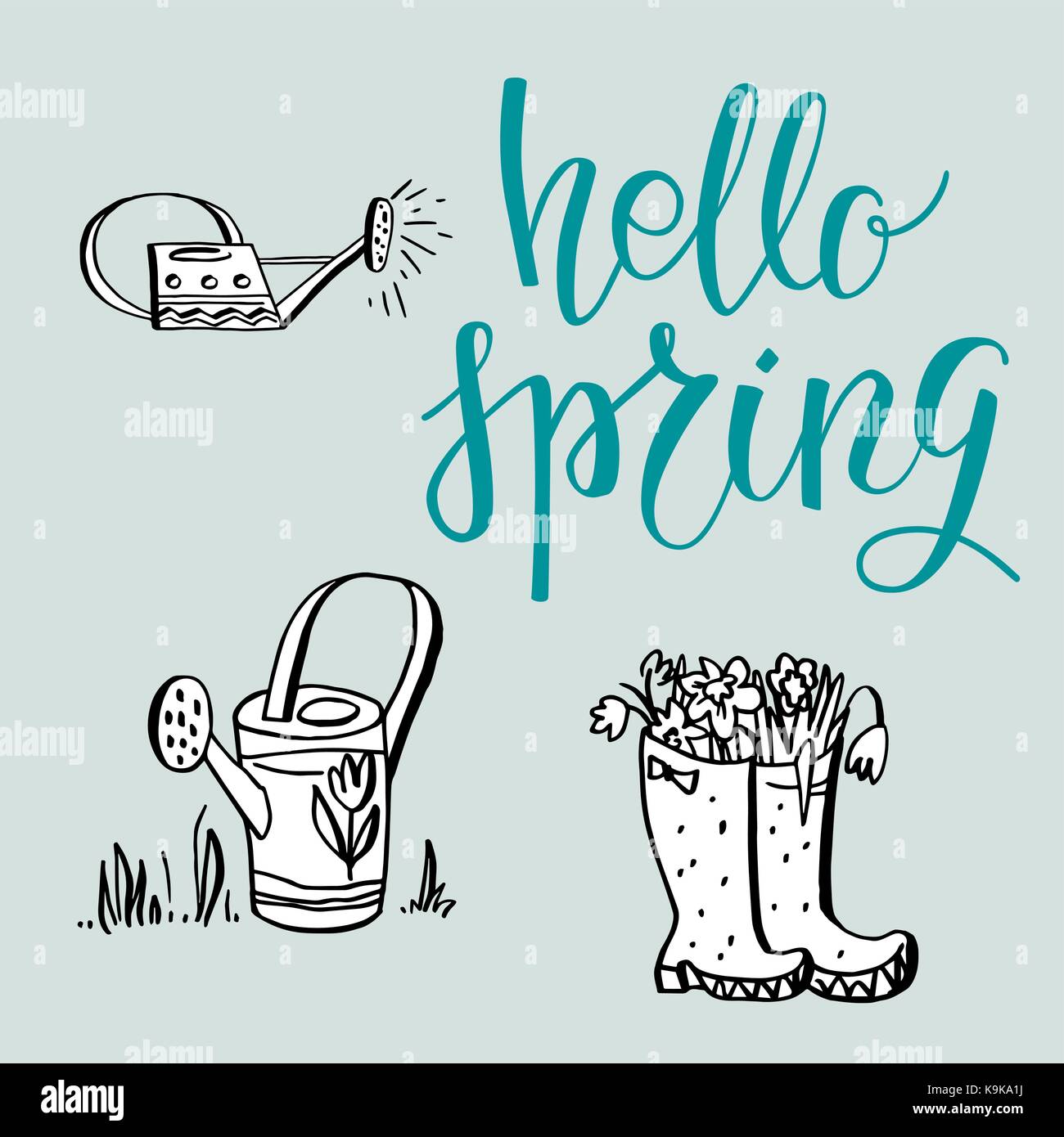 Handwritten hello spring card hi-res stock photography and images - Alamy