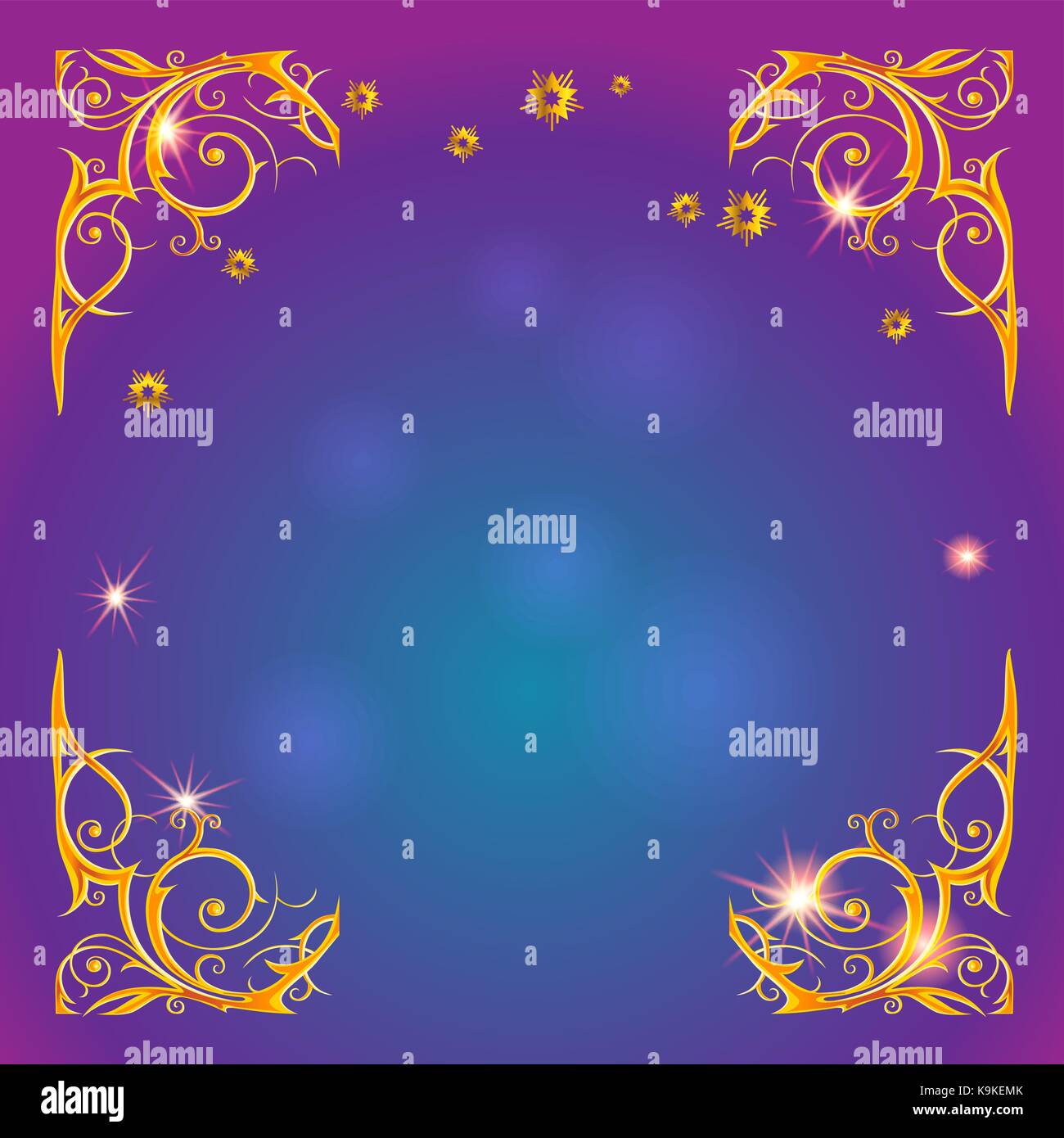 Gold holiday magic frame Stock Vector Image & Art - Alamy