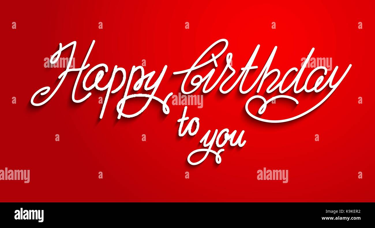 Red happy birthday lettering Stock Vector Image & Art - Alamy