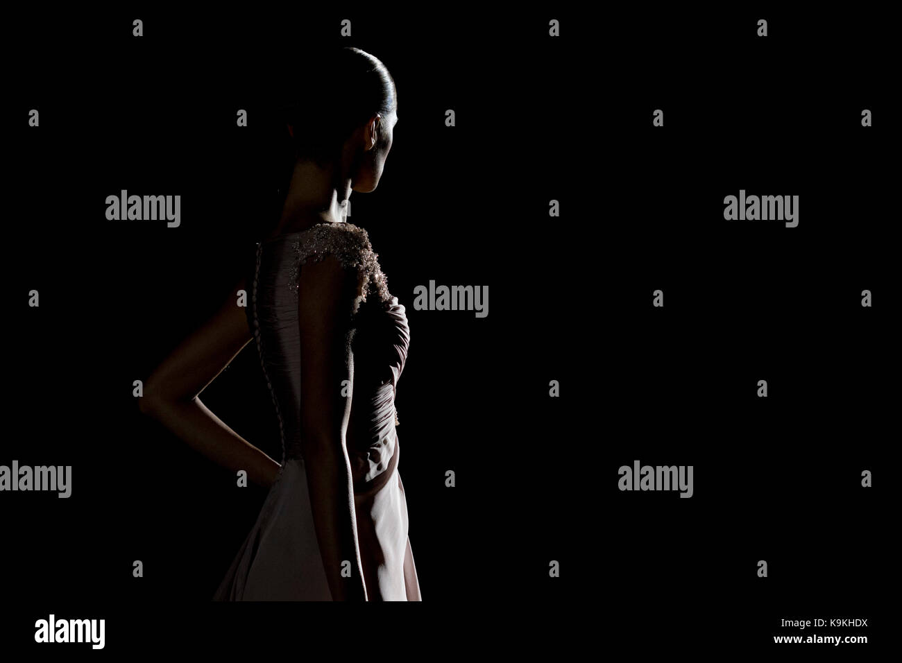 Model with rim lightning in Hannibal Laguna catwalk Mercedes-Benz ...