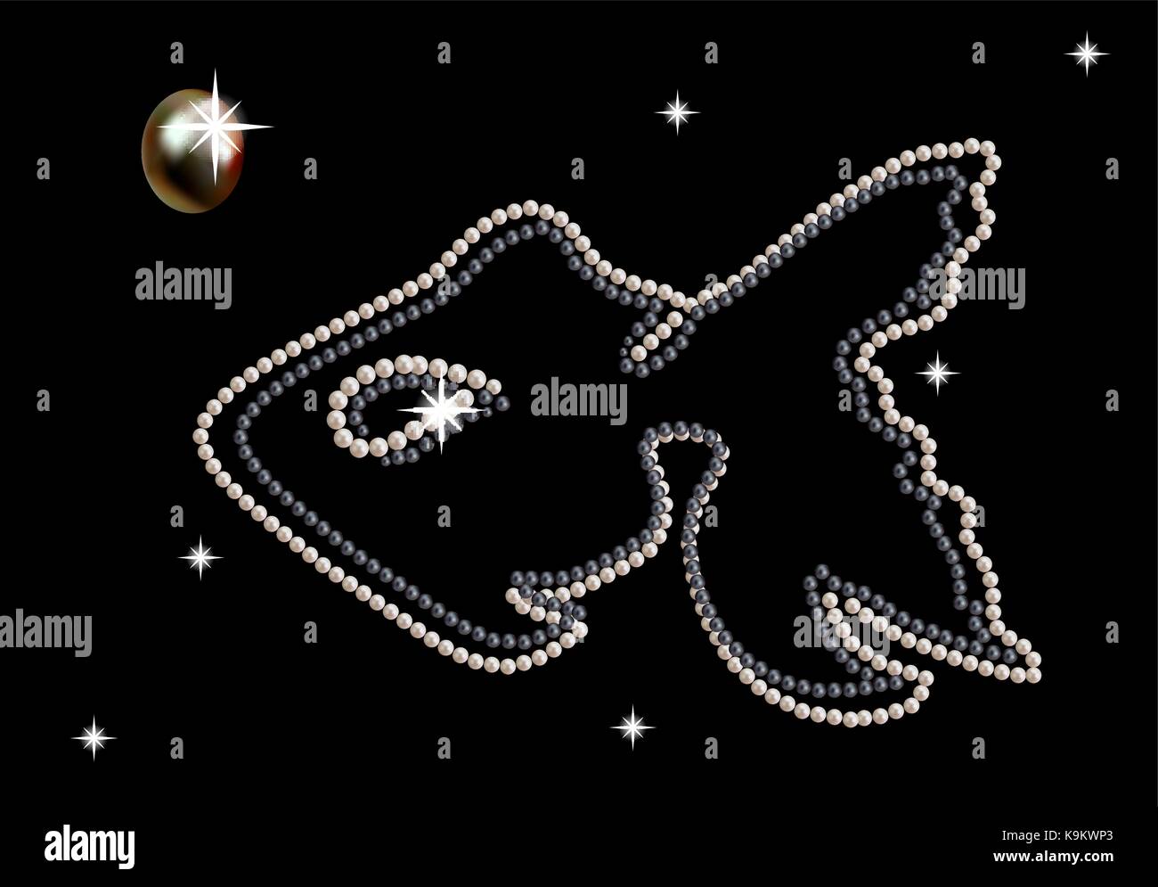 White string of pearls Stock Vector Images - Alamy