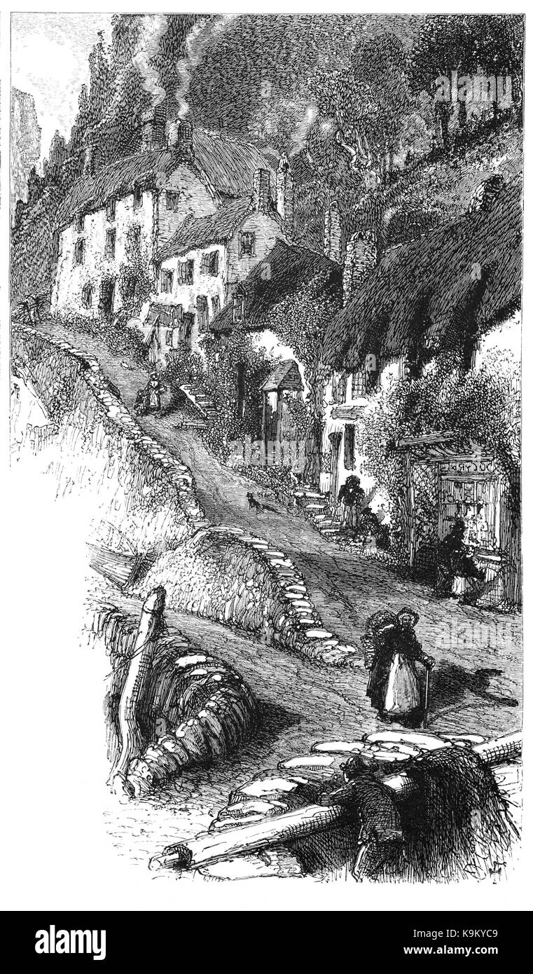 Lynton village Black and White Stock Photos & Images - Alamy