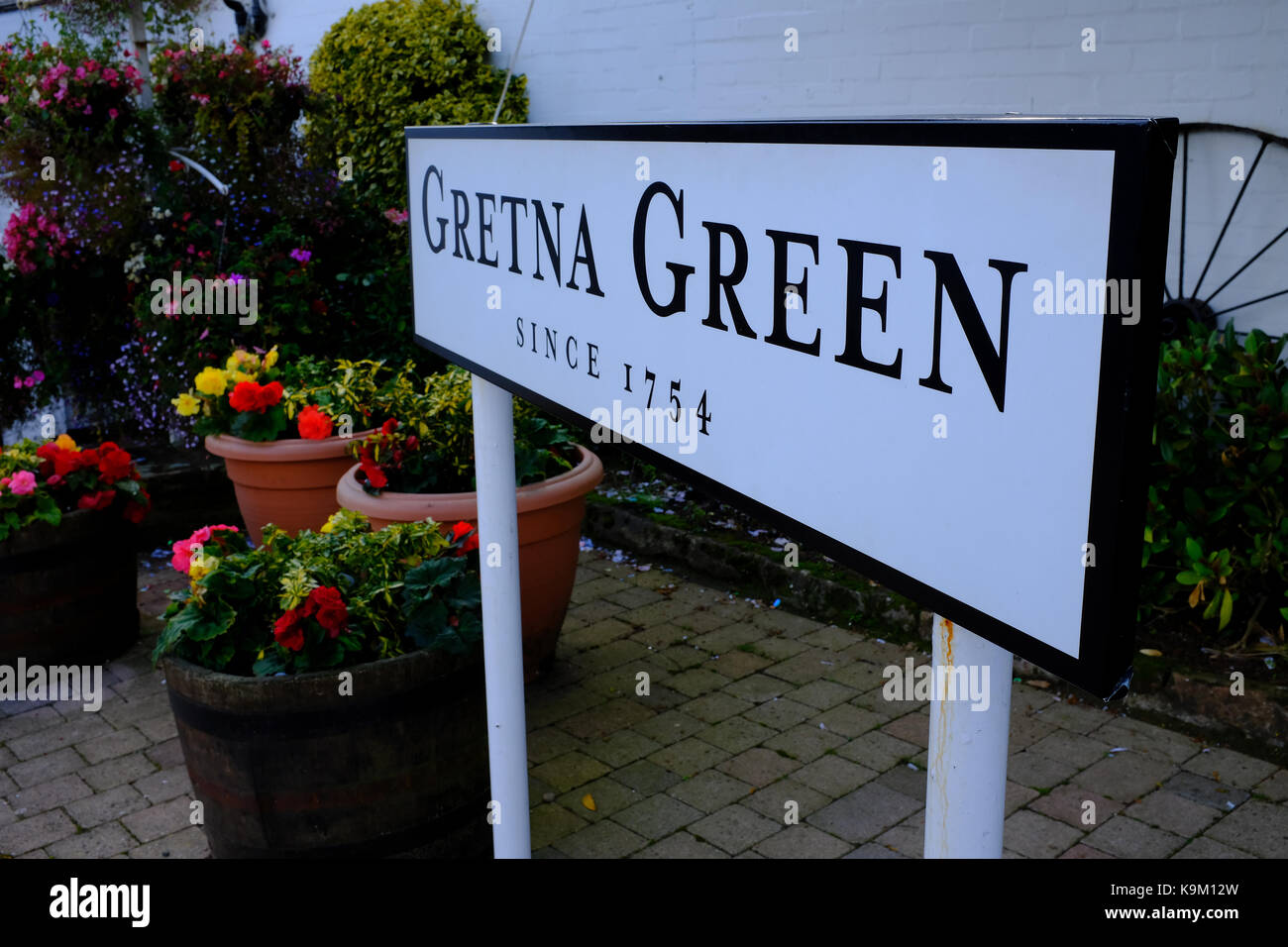 Gretna Green sign post - Scotland Stock Photo - Alamy