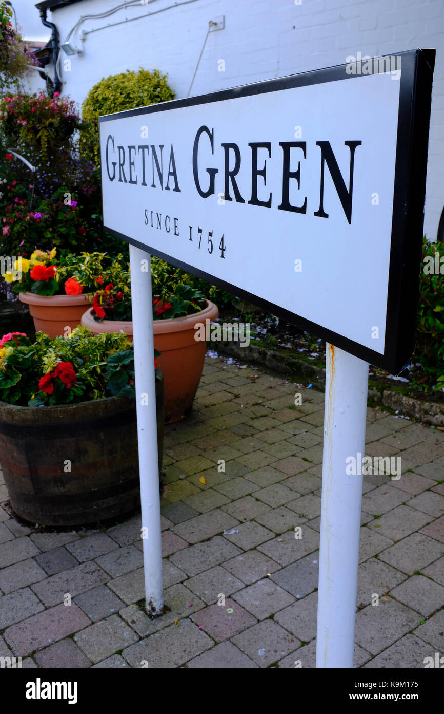 Gretna Green sign post - Scotland Stock Photo - Alamy