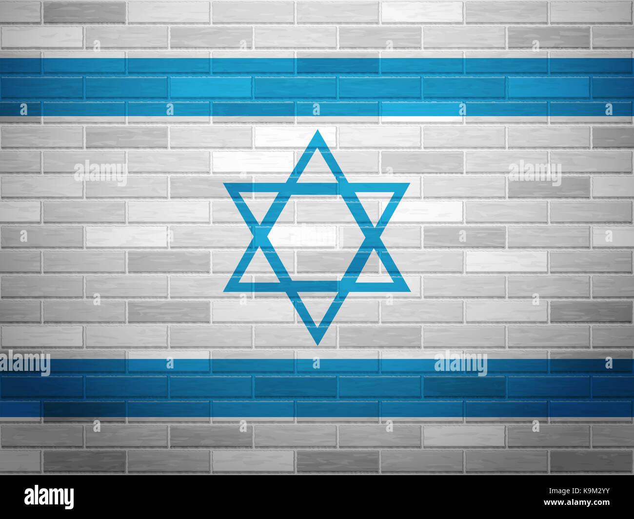 Israel flag on textured brick wall Stock Photo - Alamy