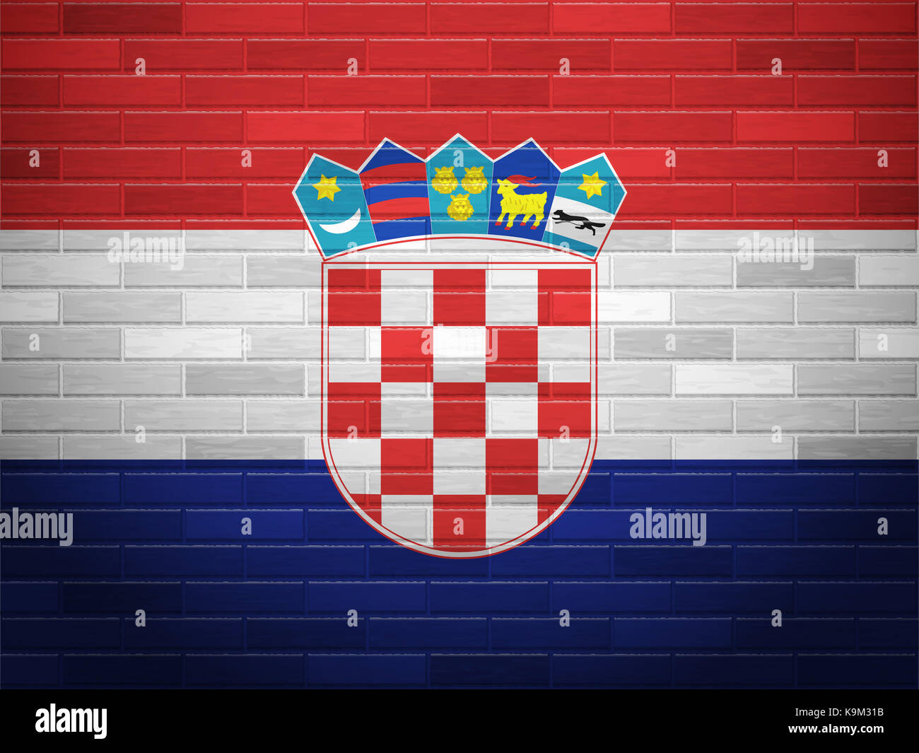 Croatia flag on textured brick wall Stock Photo - Alamy