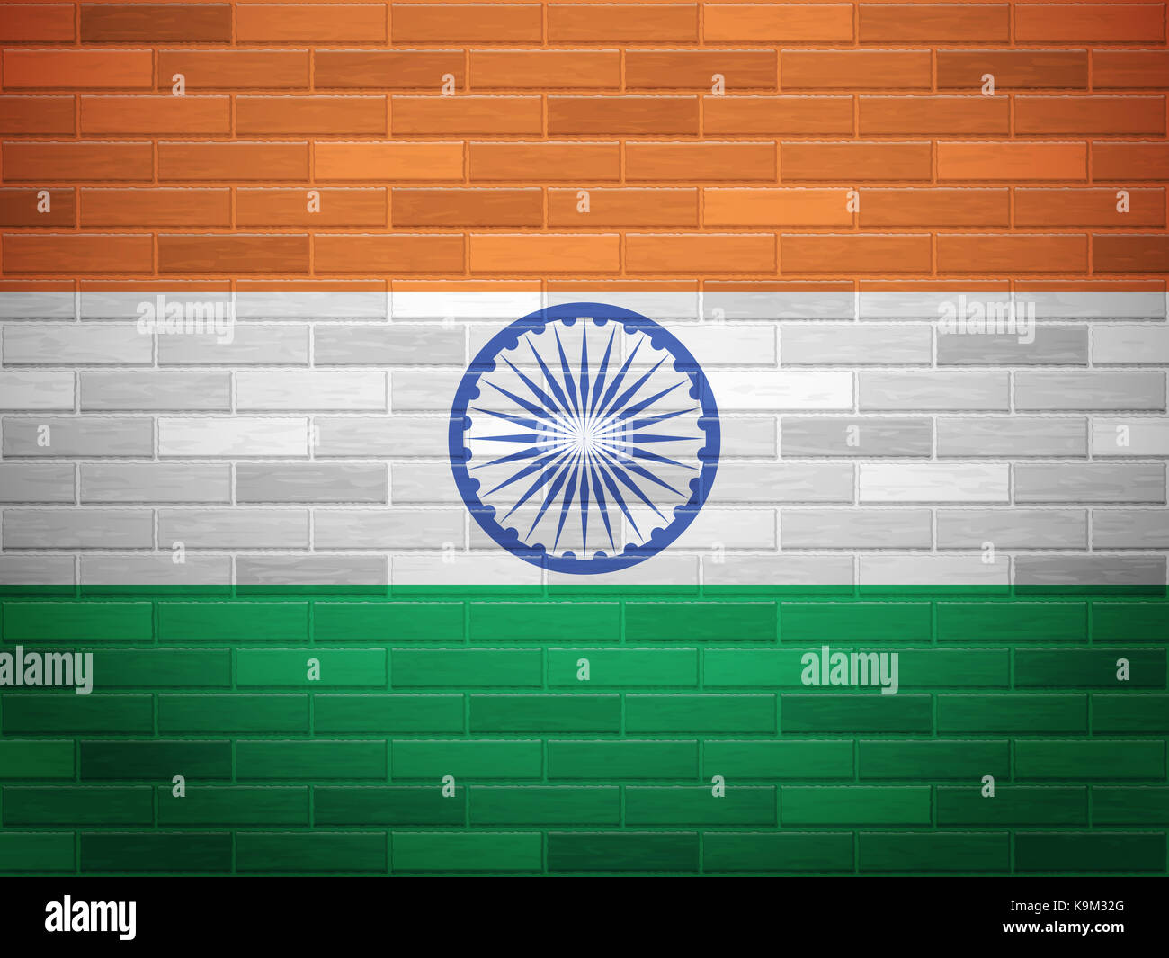 India flag on textured brick wall Stock Photo - Alamy