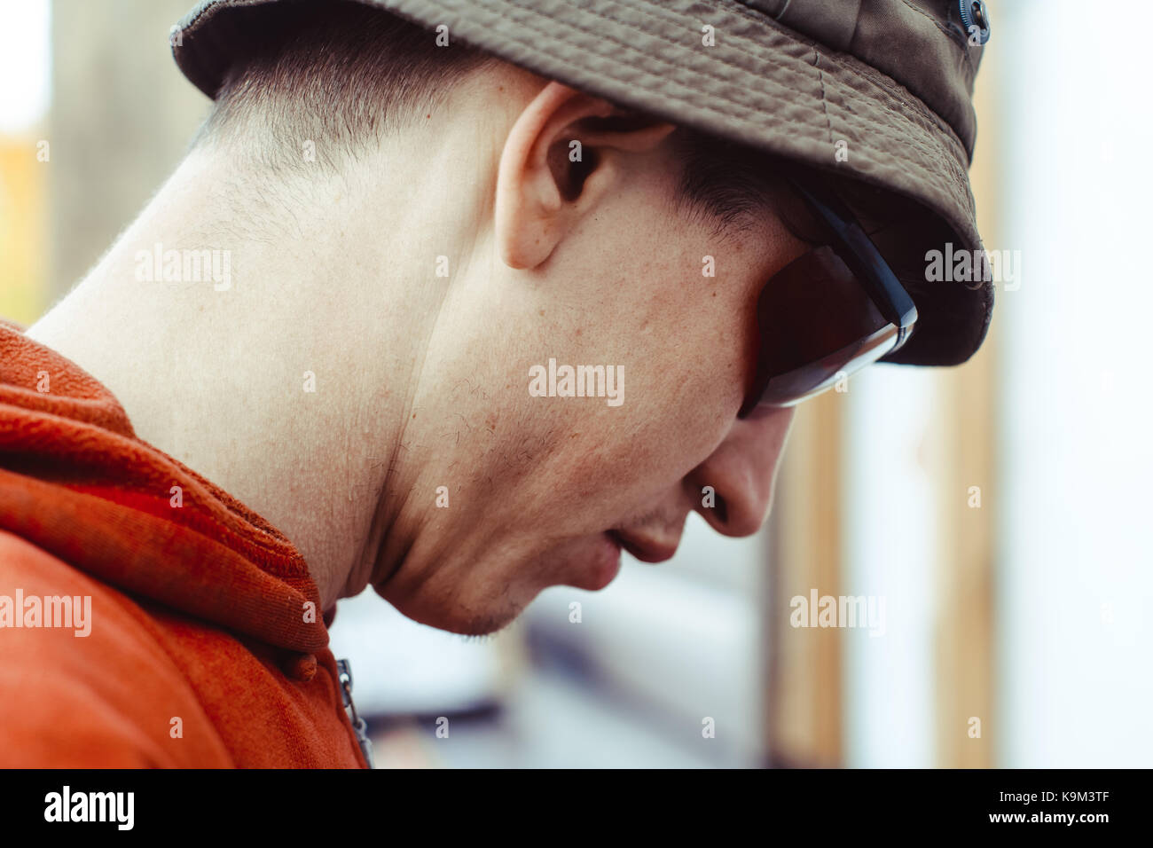 the worker stands in the glasses at the construction site Stock Photo ...