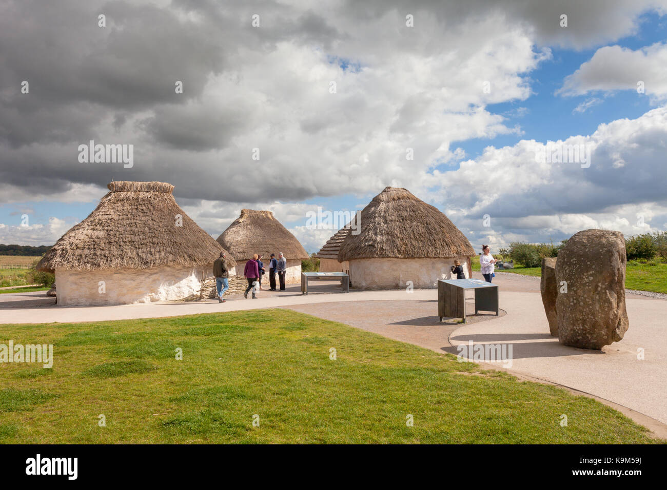 The reconstructed Neolithic houses at Stonehenge UK Stock Photo - Alamy