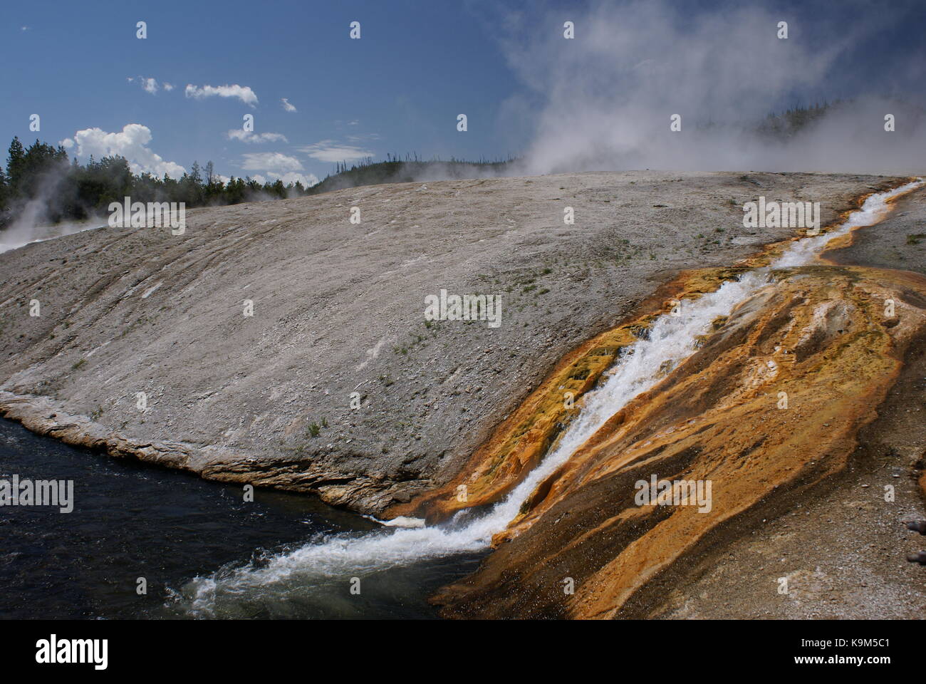 Hot Spring Flowing to the River Stock Photo - Alamy