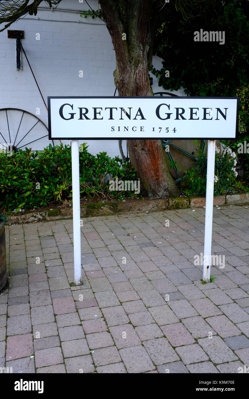 Gretna Green sign post - Scotland Stock Photo - Alamy