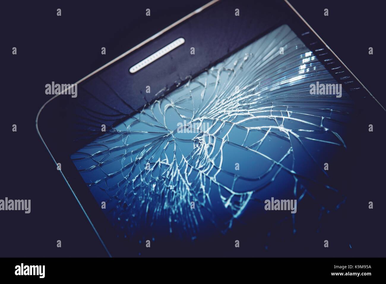 Damaged Smartphone Display. Cracked Screen Glass Stock Photo - Alamy