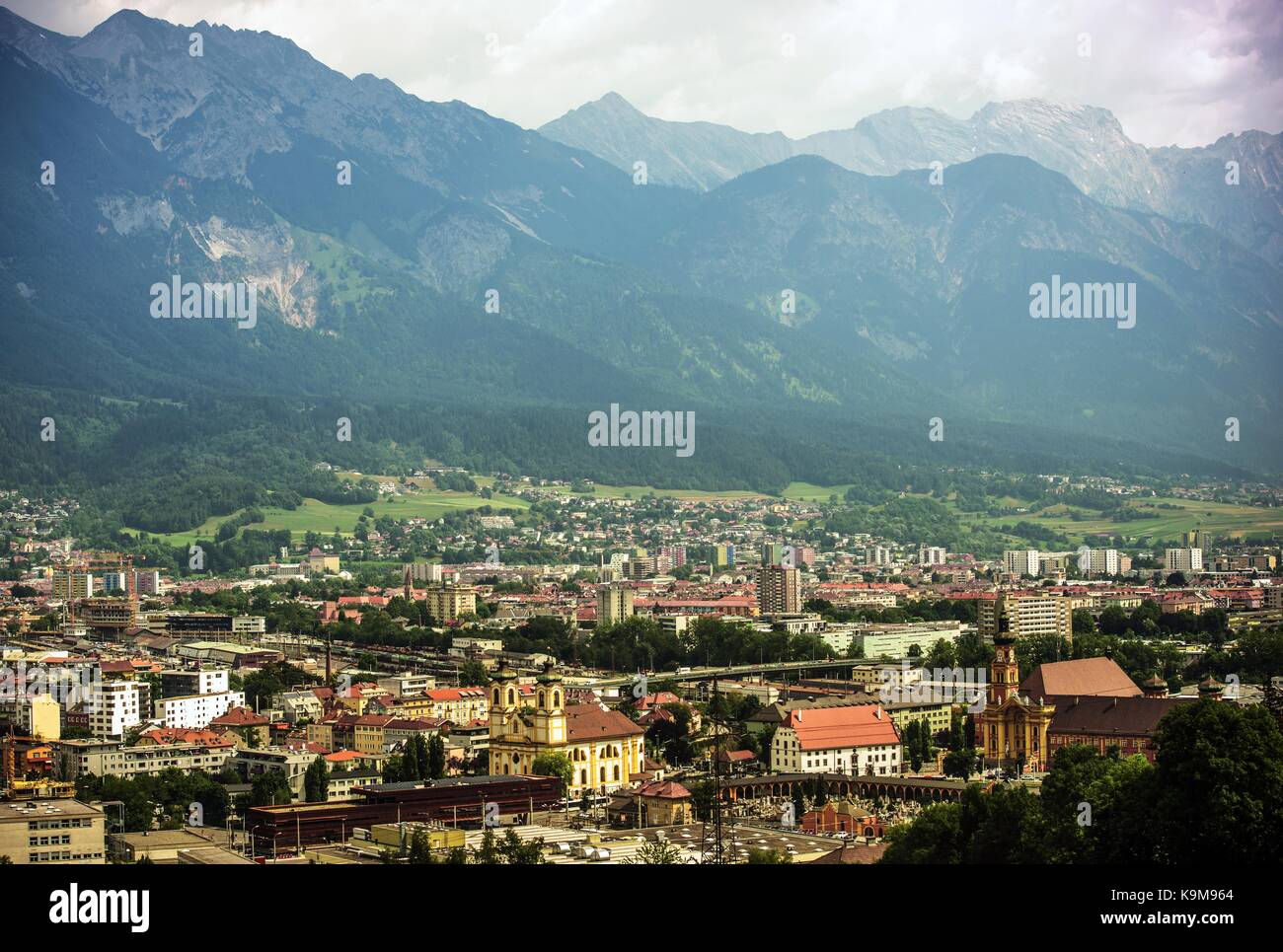 City of Innsbruck Summer Panorama. Austria Stock Photo - Alamy