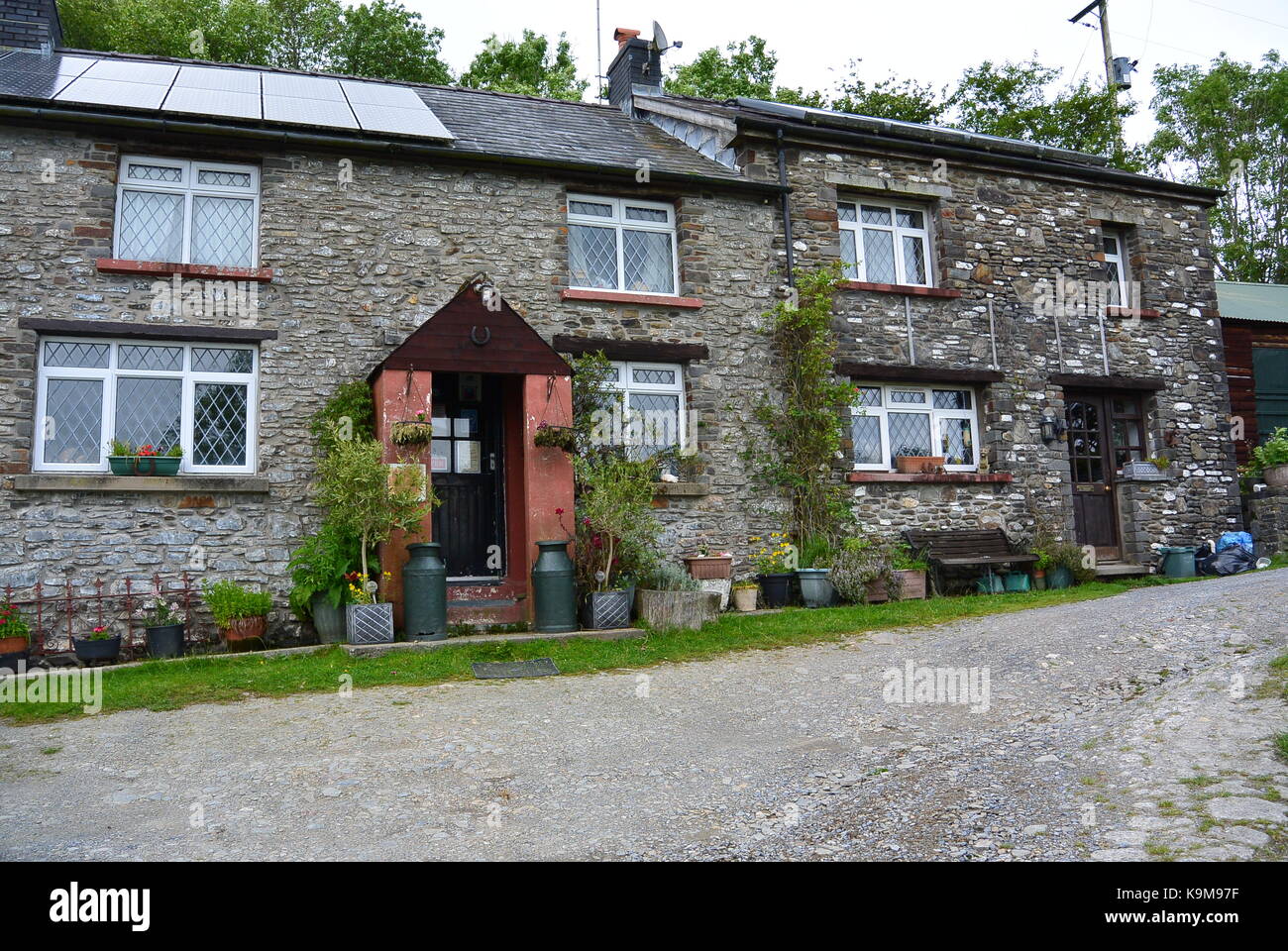 Stone Country Cottage Pumsaint Wales Stock Photo - Alamy