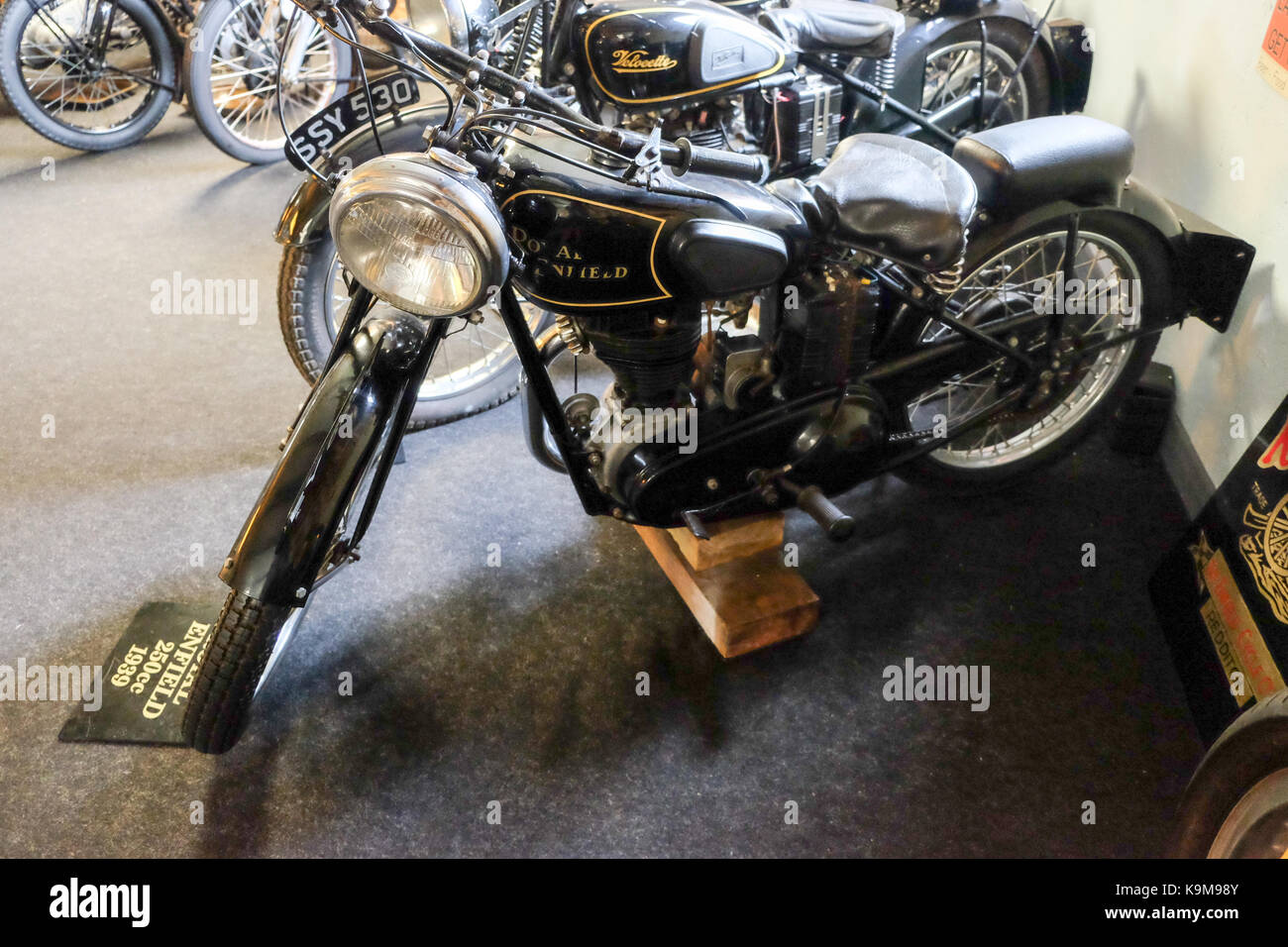 Classic Royal Enfield Motorcycle at Transport Museum on Anglesey Wales ...
