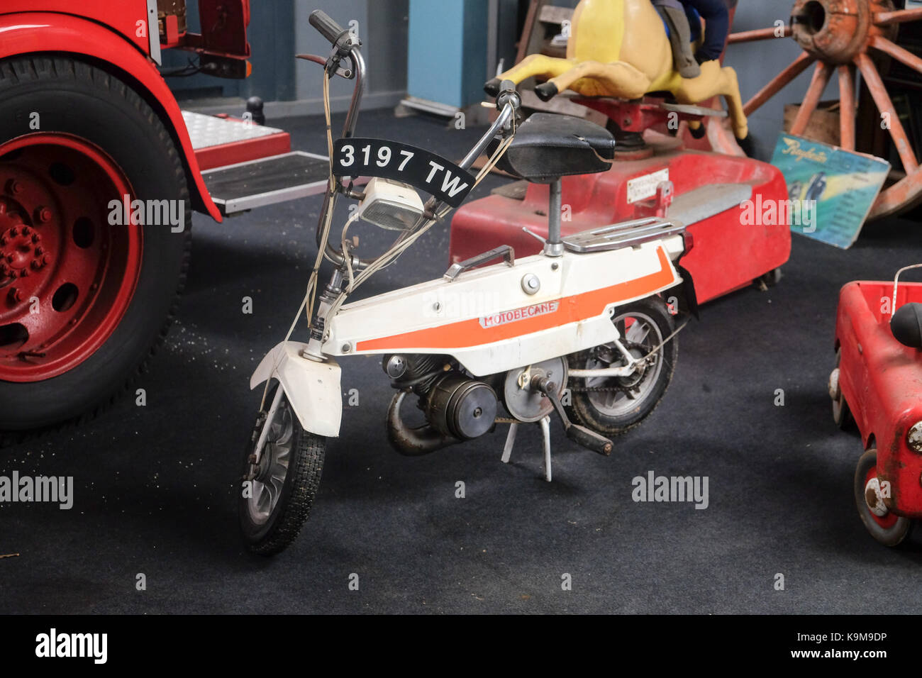 Micro scooter moped in Transport Museum on Anglesey Wales Stock Photo ...
